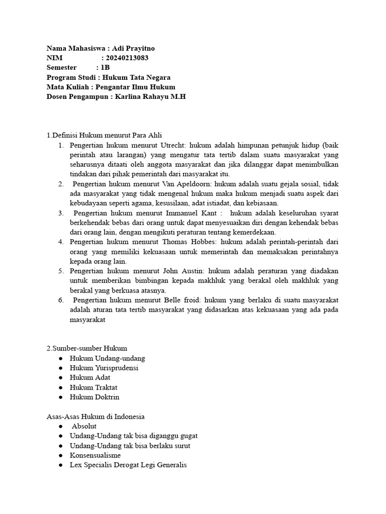 Adi Prayitno - 20240213083 - Hukum Tata Negara | PDF