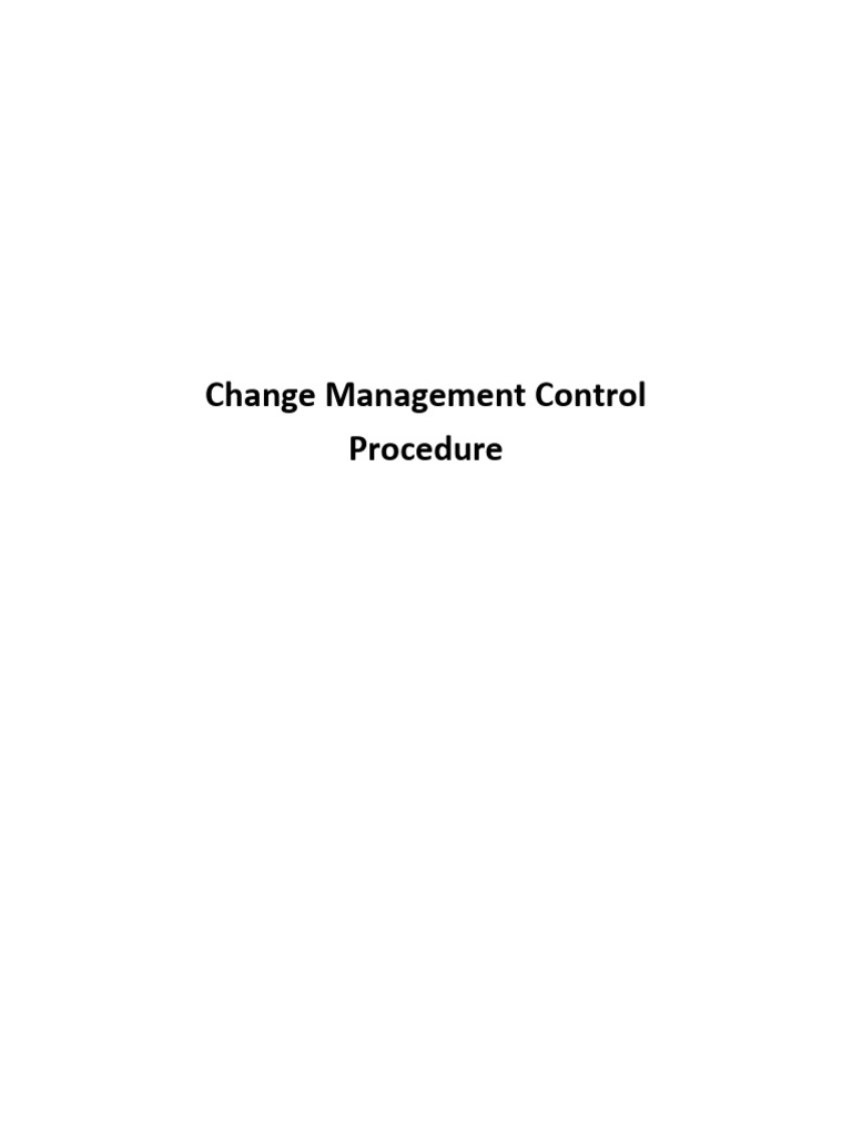 Change Control Procedure | PDF | Software | Verification And Validation