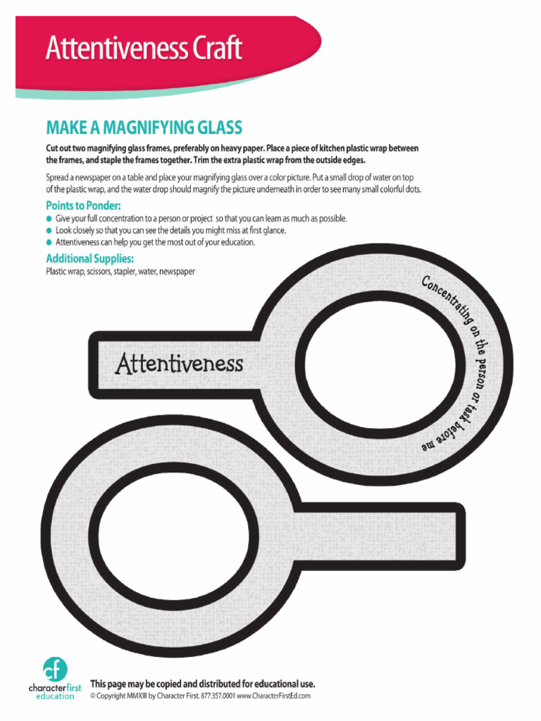 Magnifying Glass Activity | PDF