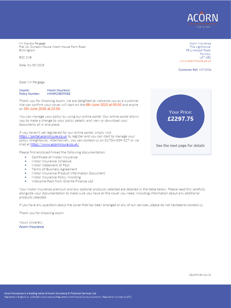 Acorn PC Welcome Letter 42252670 | PDF | Interest | Credit
