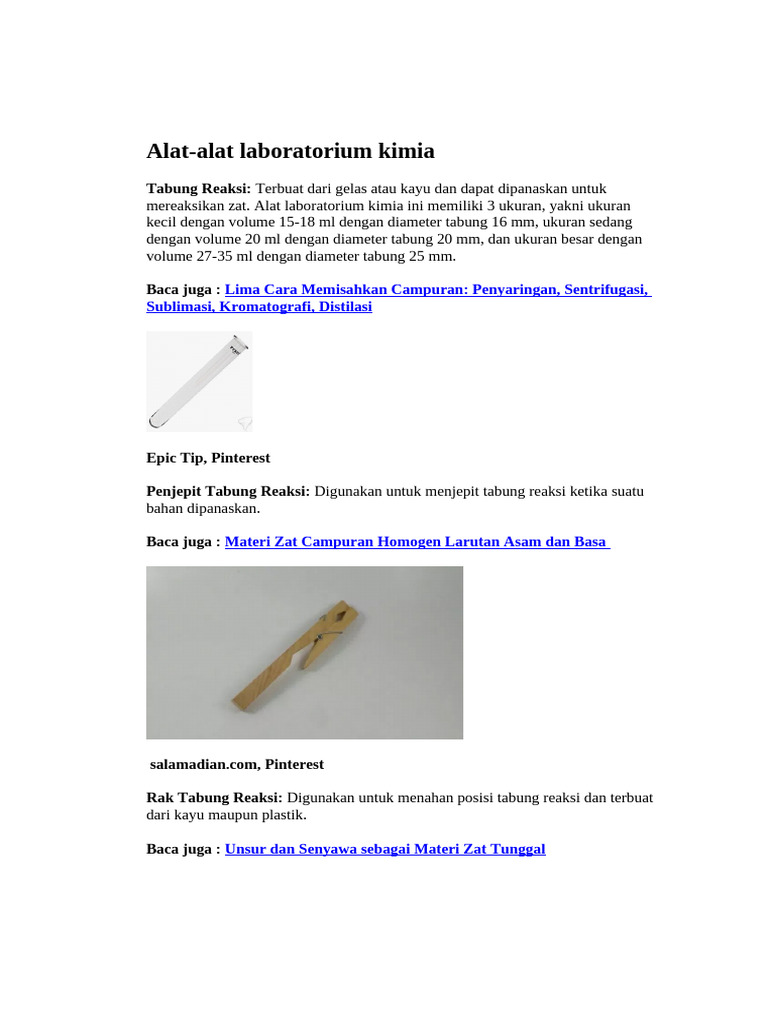 Alat Laboratorium Kimia dan Fungsinya | PDF