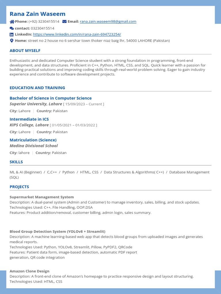 Zain Resume | PDF