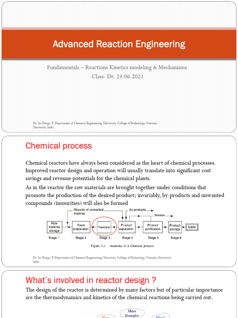 ARE-Fundamentals - Kinetics Modelling - Mechanisms | PDF | Reaction ...