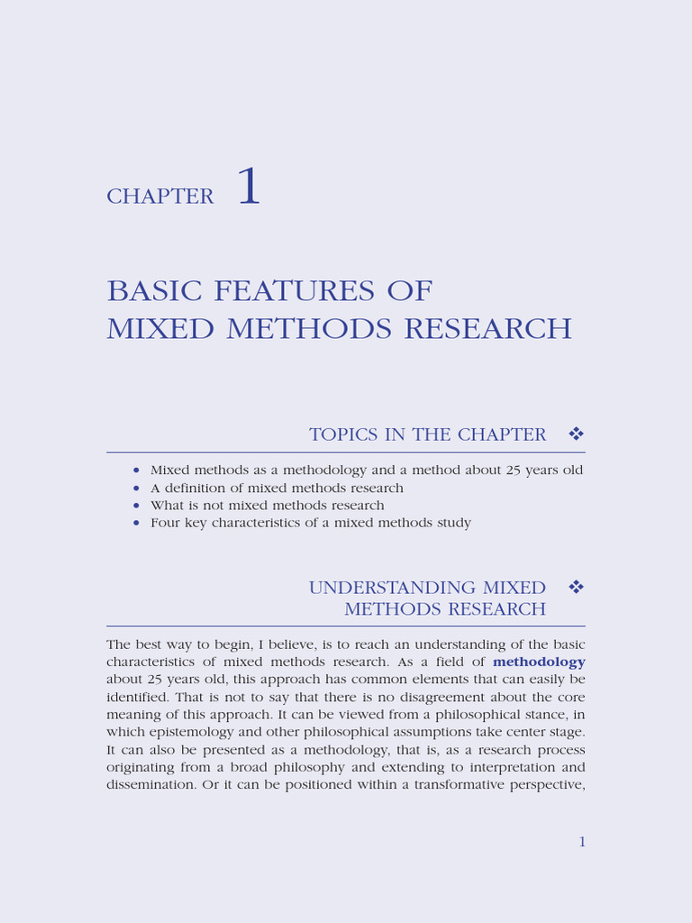Basic Features of Mixed Methods Research | PDF | Qualitative Research ...