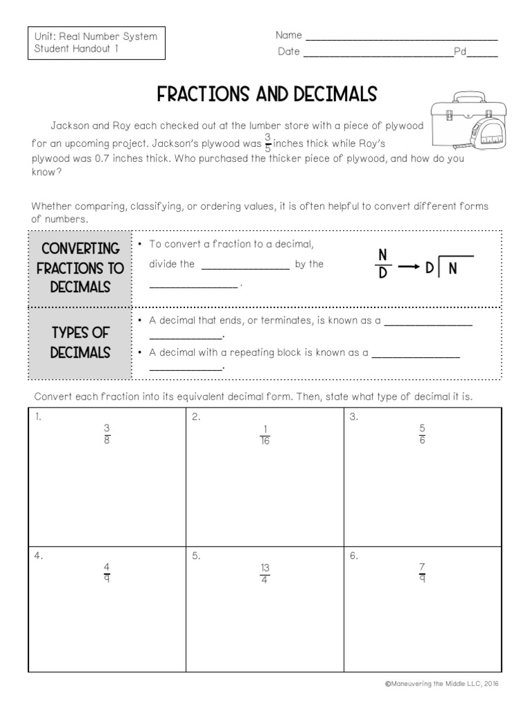 Jan 08 CYU-Decimals To Fractions | PDF | Decimal | Arithmetic