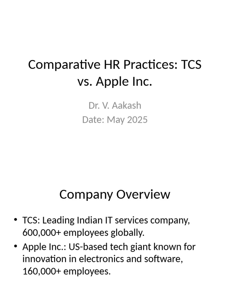 TCS Vs Apple Comparative HR Report | PDF