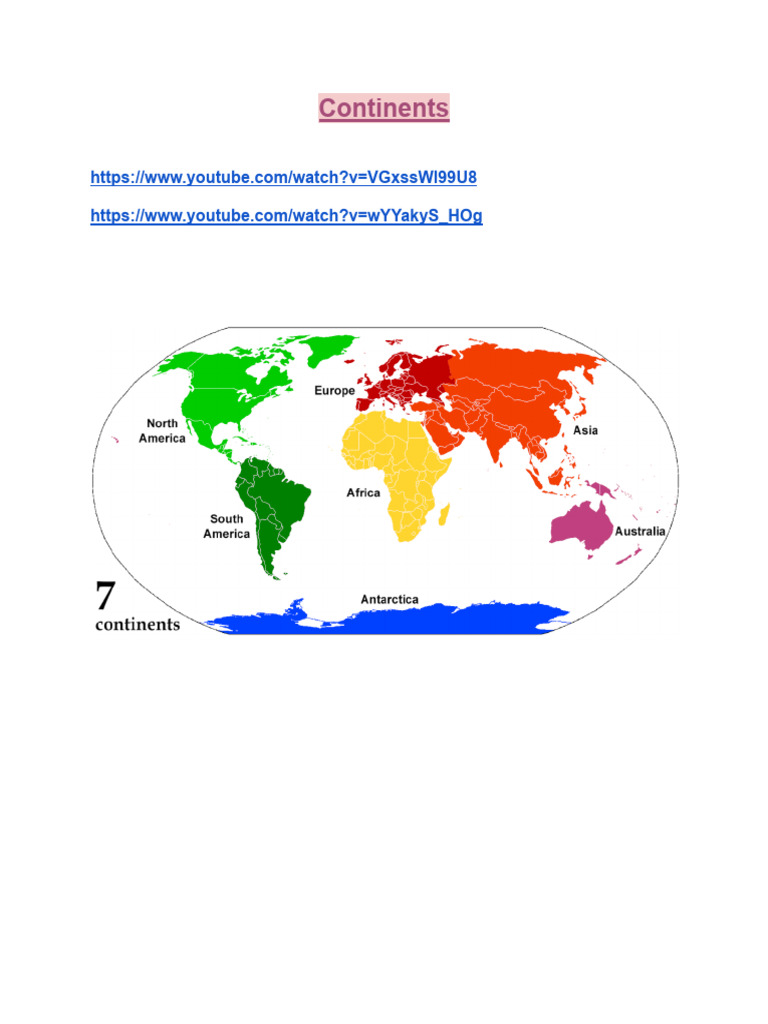 Continents & Countries With Capitals | PDF | Continent | Asia