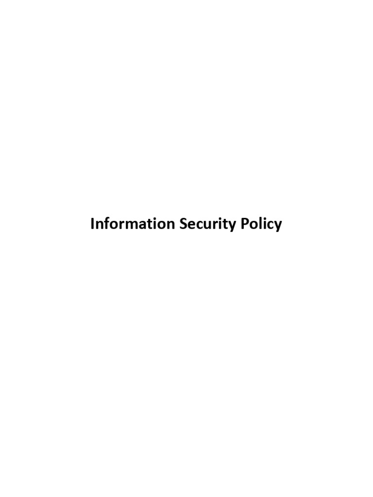 Information Security Policy | PDF | Information Security | Security