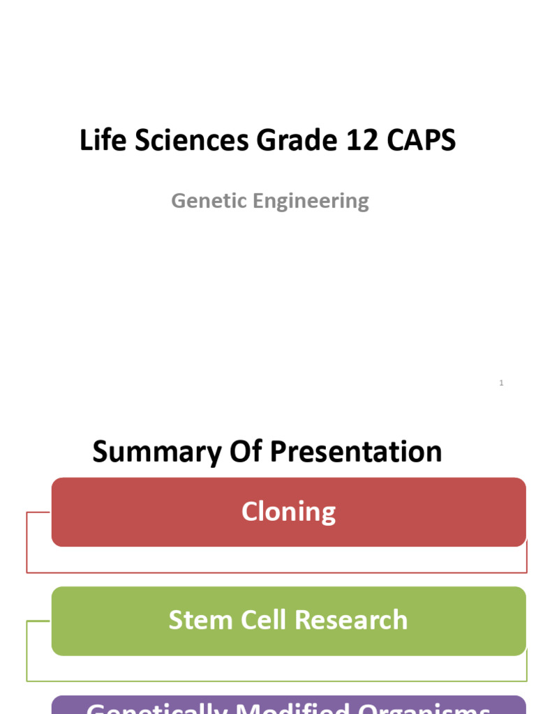 Grade 12 Genetic Engineering Overview | PDF | Genetic Engineering ...