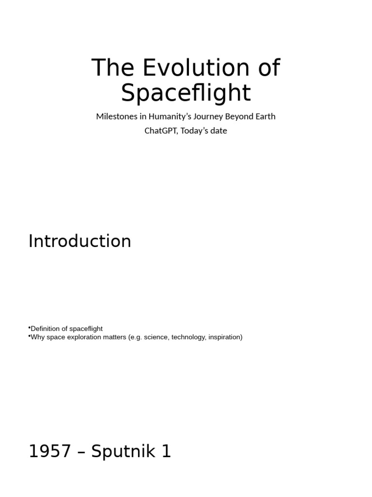 The Evolution of Spaceflight | PDF