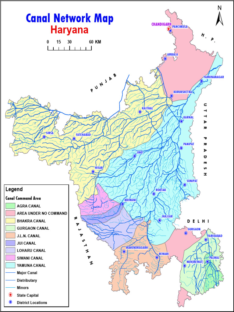 Haryana Canal Network Map | PDF