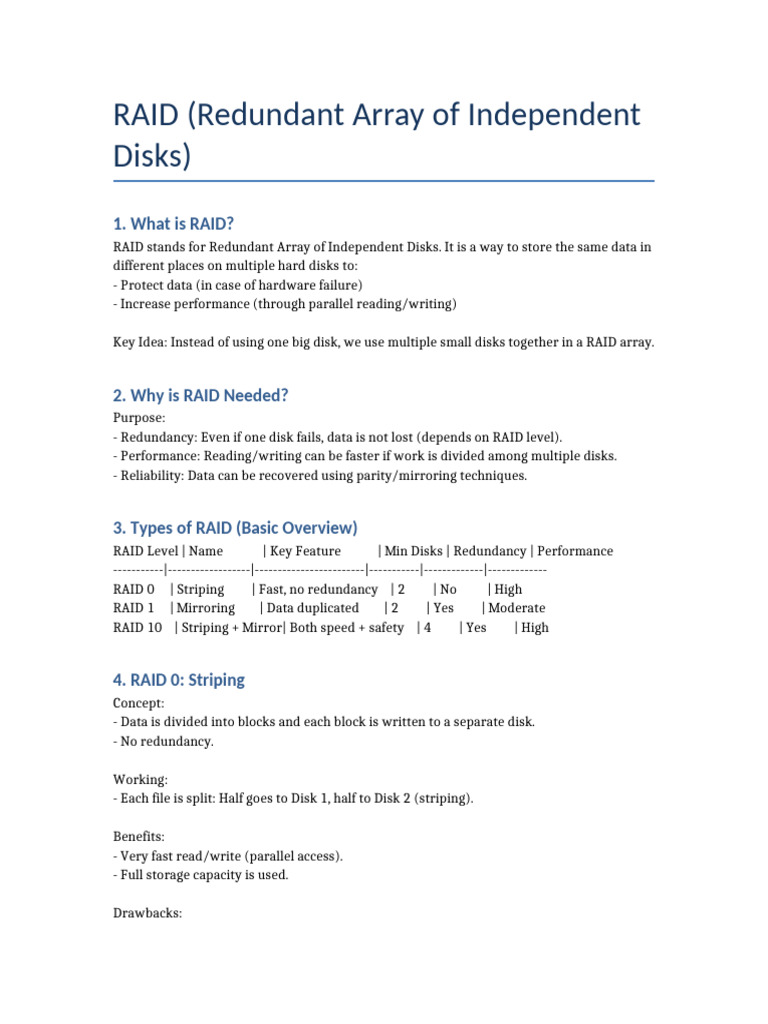 RAID Detailed Explanation | PDF | Computer Science | Computer Data Storage