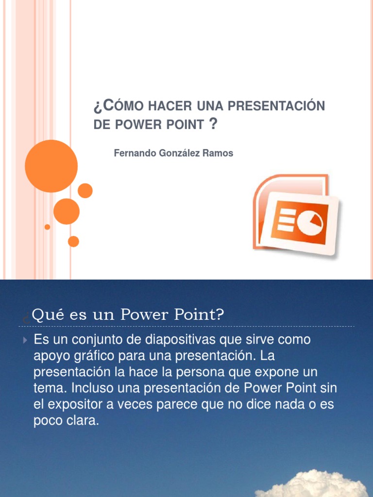 Cómo Hacer Una Presentación de Power Point | PDF | Microsoft PowerPoint | Multimedia