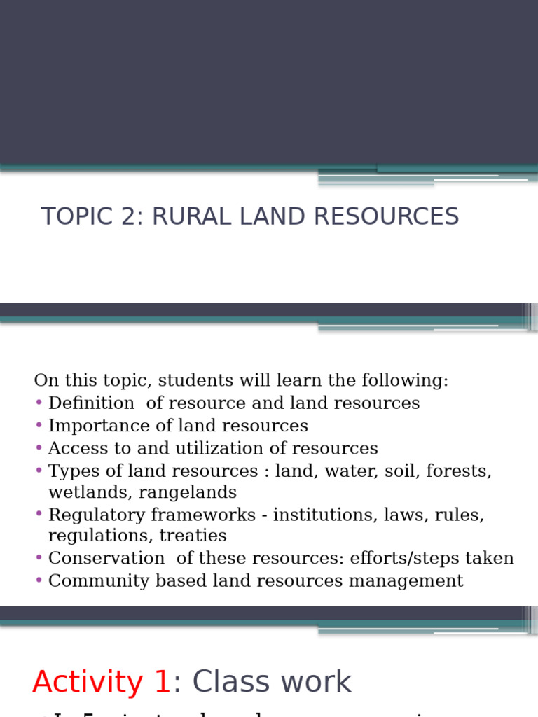 Lecture Two - Land Resources | PDF | Wetland | Groundwater