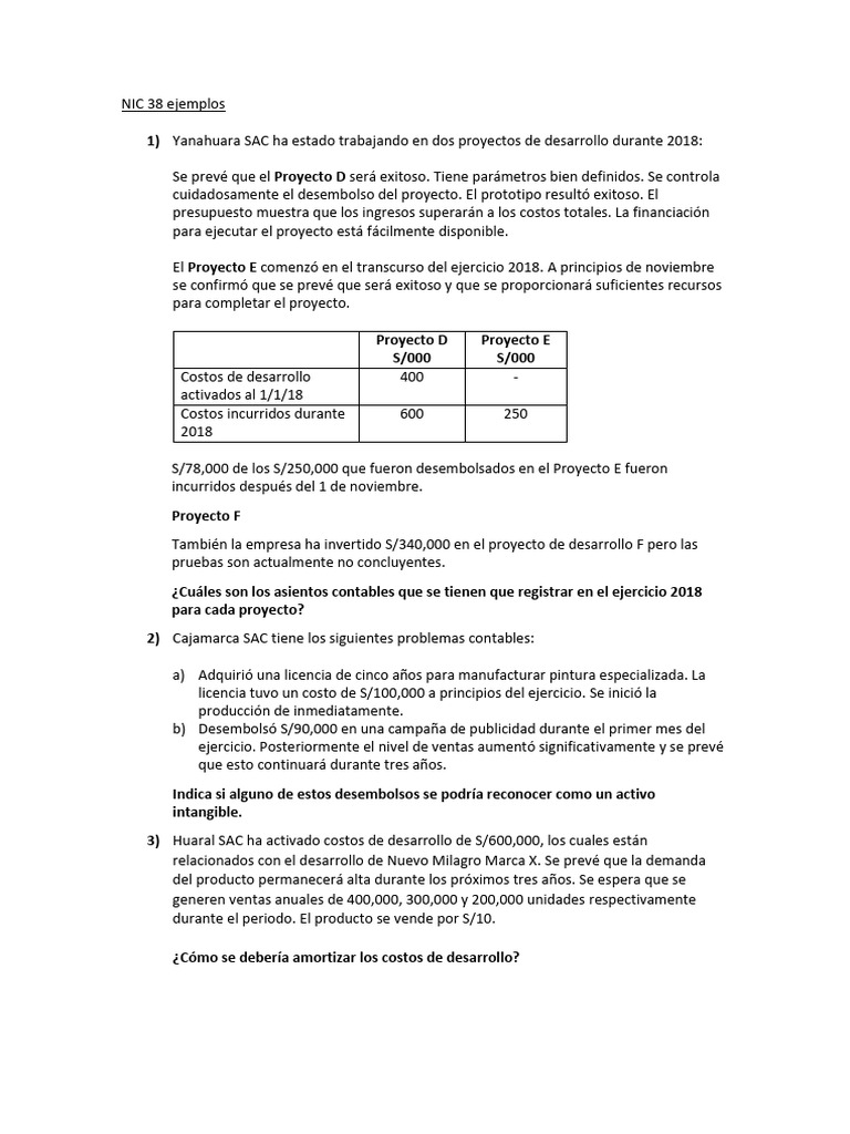 NIC 38 Ejemplos | PDF