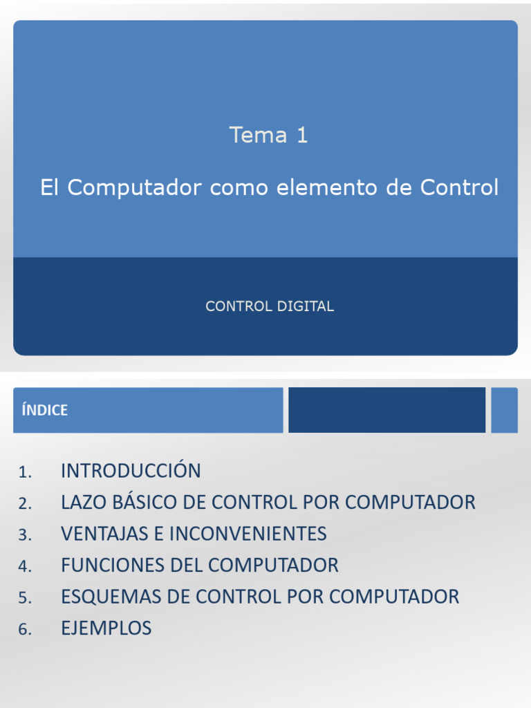 El Computador Como Elemento de Control | PDF | Realimentación | Teoría de control