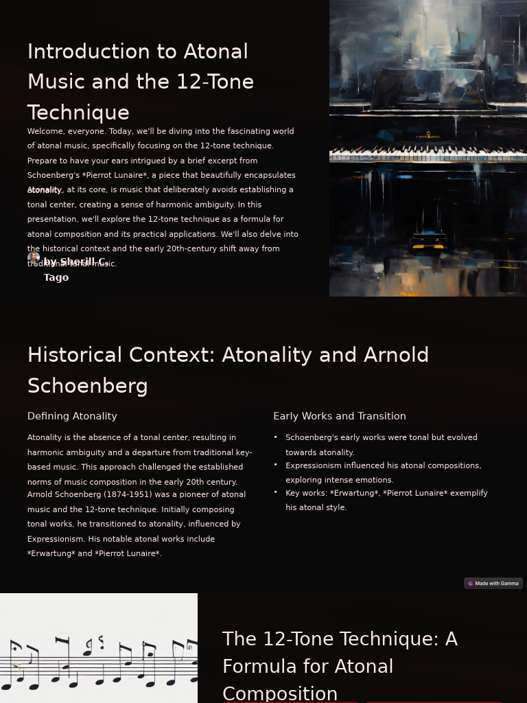 Introduction To Atonal Music and The 12 Tone Technique | PDF | Music ...