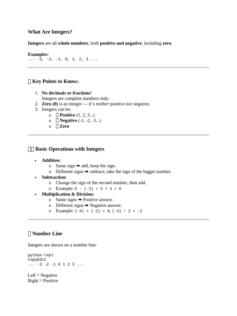 What Are Integers | PDF