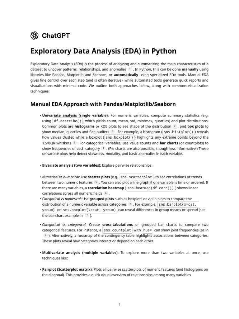 Exploratory Data Analysis (EDA) in Python | PDF | Skewness | Statistical Analysis