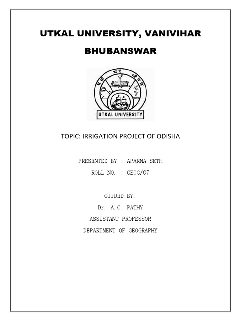 Odisha Irrigation Projects Overview | PDF | Fresh Water | Hydrology And ...