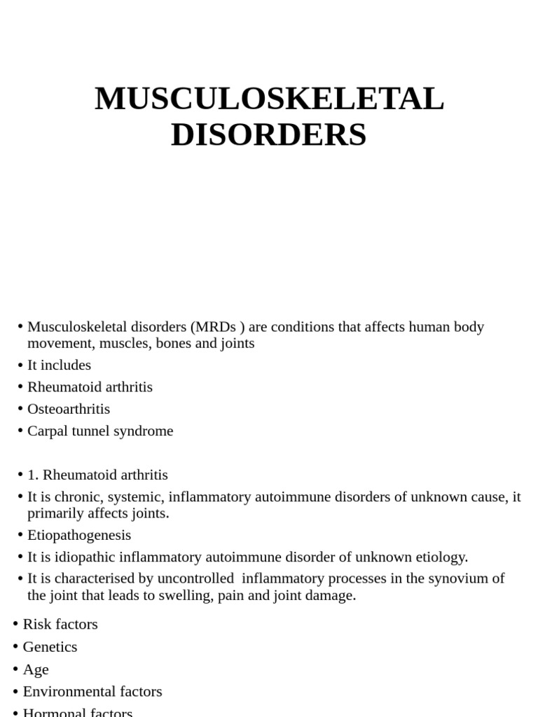 Musculo Skeletal Disease | PDF | Osteoarthritis | Rheumatoid Arthritis