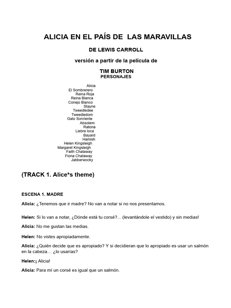 Alicia en El Pai-S de Las Maravillas. LMJ | PDF | Las aventuras de ...