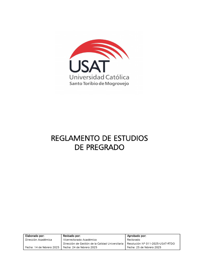 Reglamento de Estudios de Pregrado V16 2025 | PDF | Plan de estudios | Evaluación