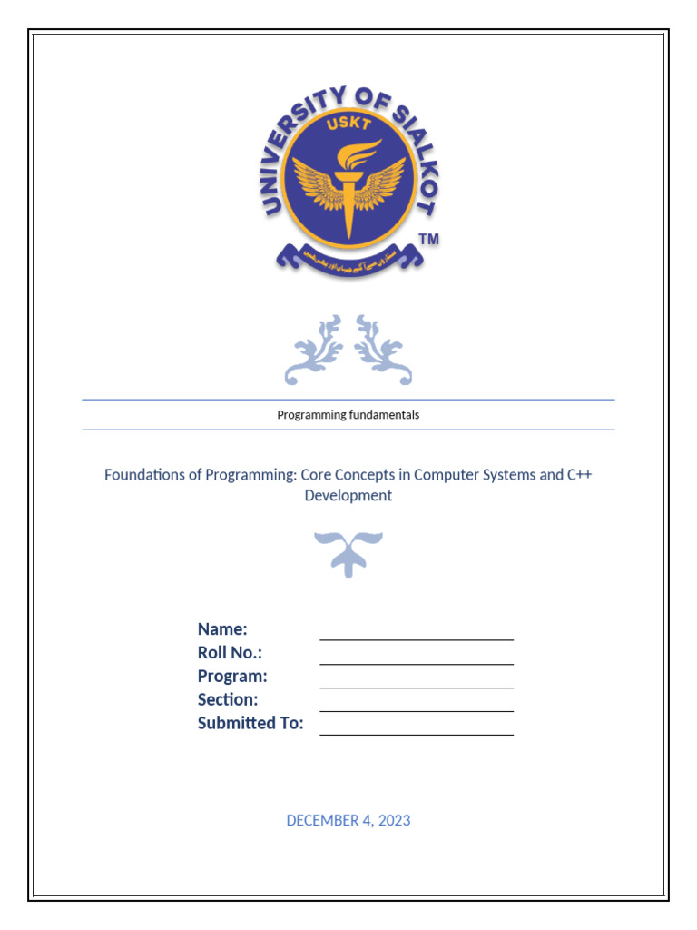 Assignment Cover Page | PDF