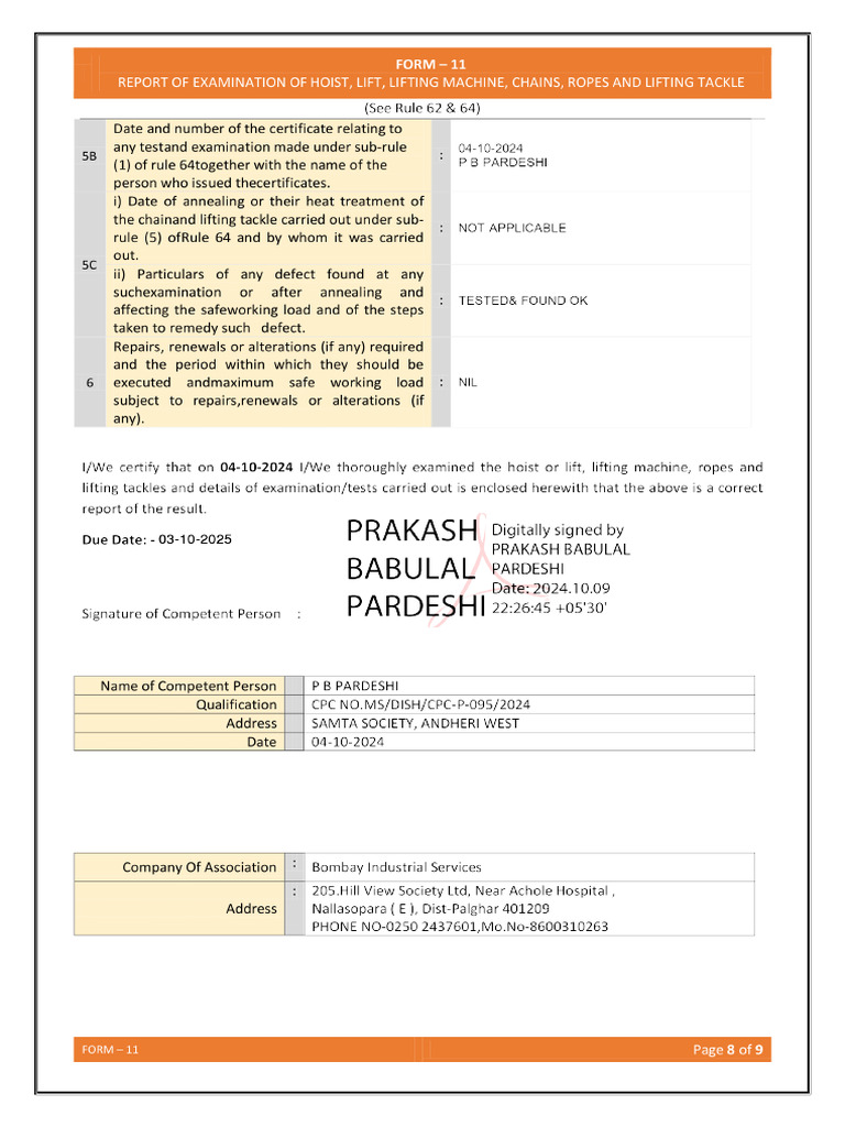 Output Form 11 Sign-8 | PDF