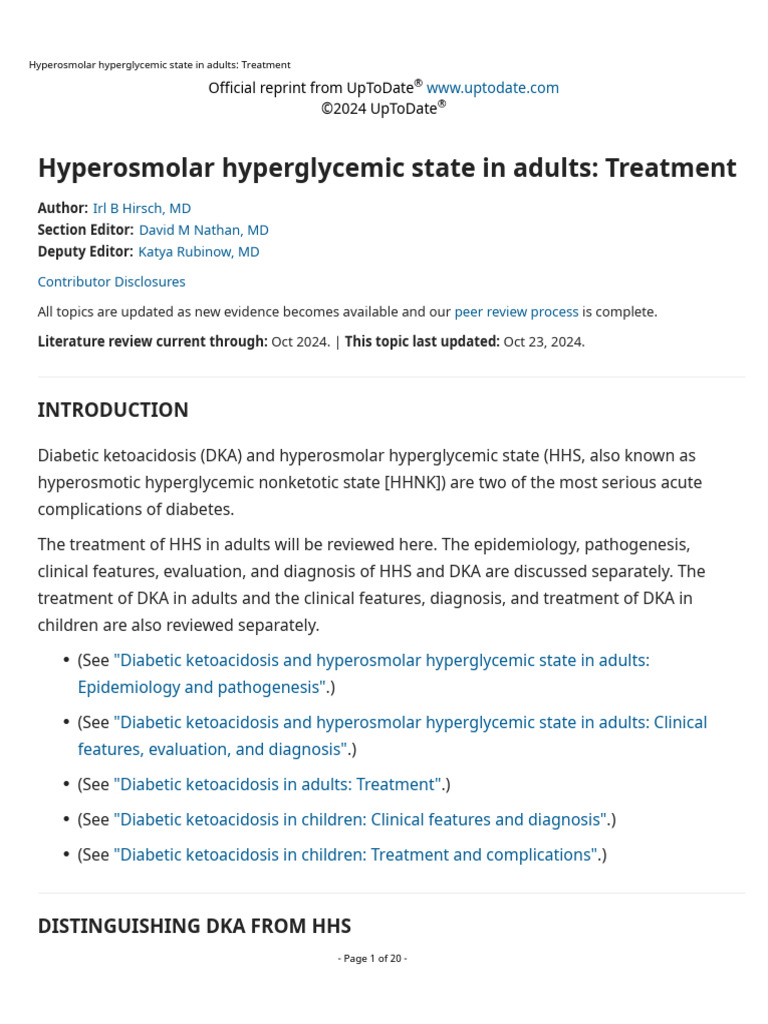 HHS Treatment Protocols for Adults | PDF | Hyperglycemia | Saline ...