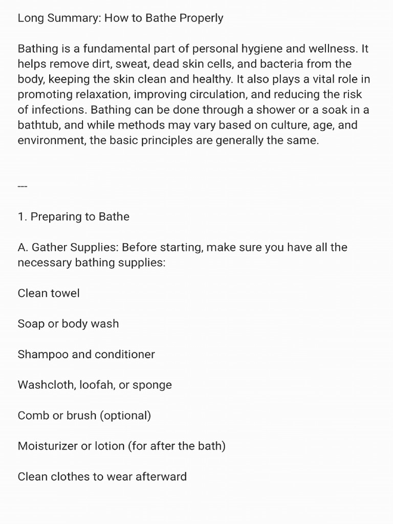 How To Bath | PDF
