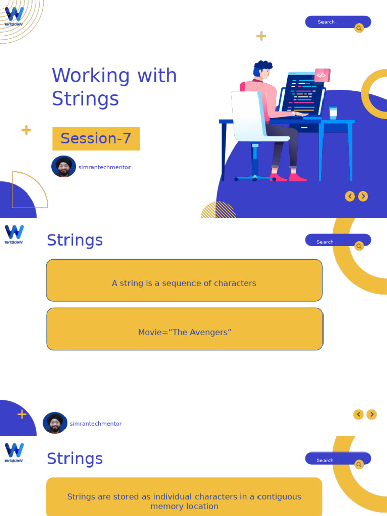 Session 7 Working With String | PDF | String (Computer Science) | Letter Case