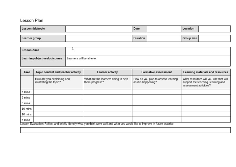 Module 1 Unit 2 - Lesson Plan | PDF