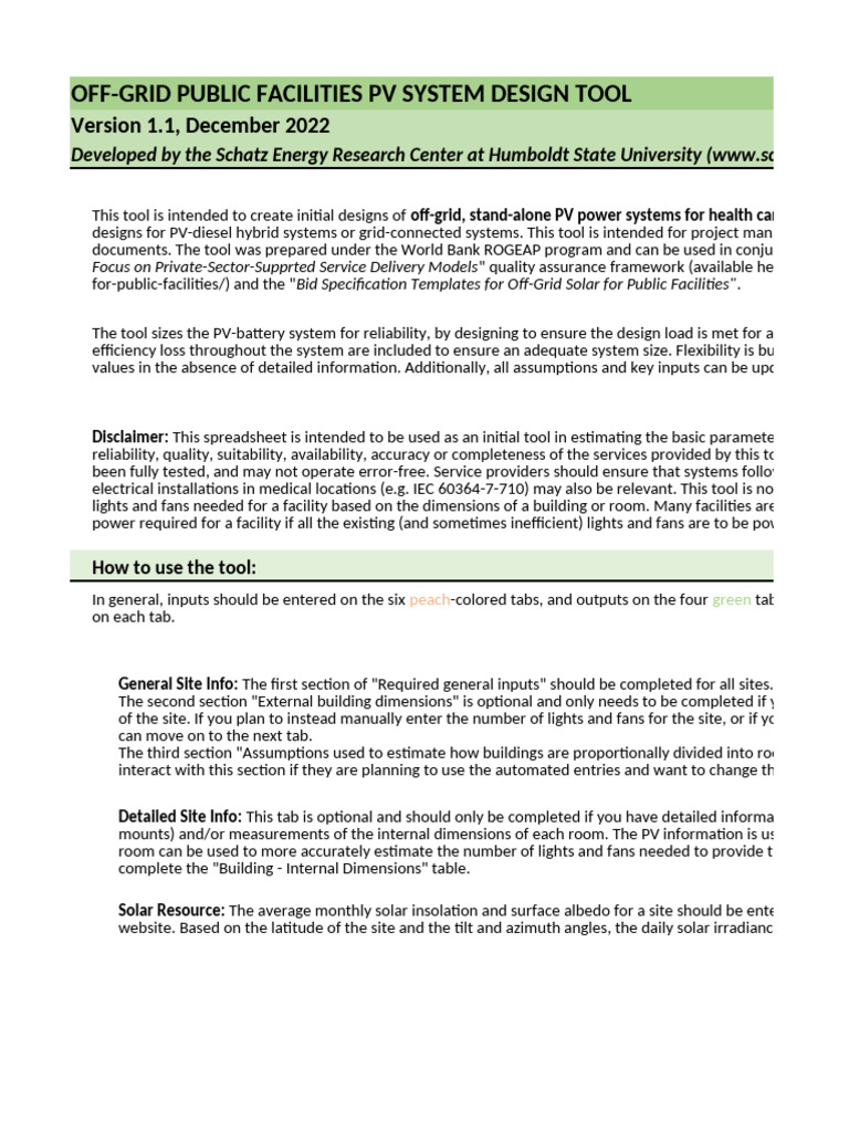 PVSystemDesignTool 20221216 SiteName Initials Date | PDF | Spreadsheet | Photovoltaics