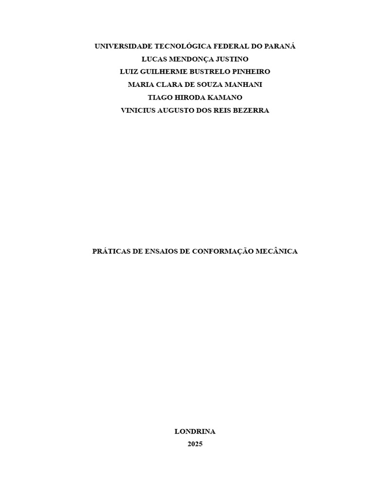 Edited - Avalia - o 2 - Documento - Relato - Atividades Pr-Ticas de Conforma - o Mec-Nica | PDF ...