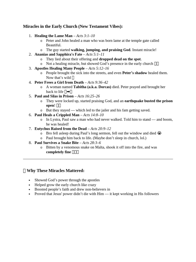 Miracles in The Early Church | PDF
