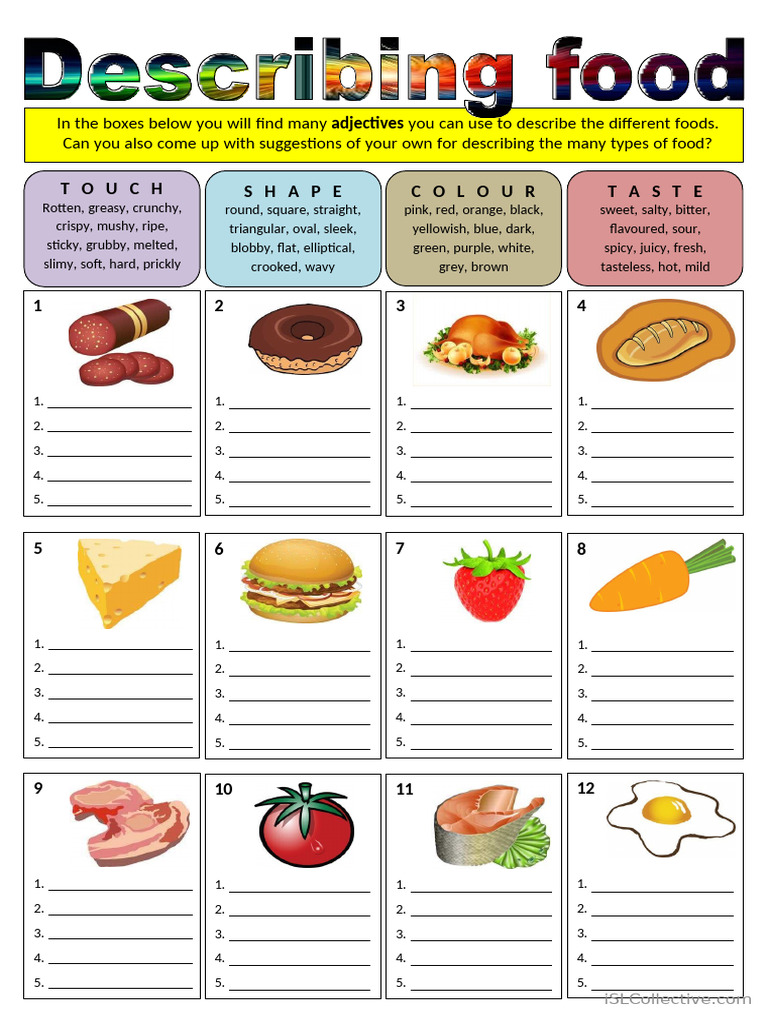 Describing Food (Adjectives) | PDF