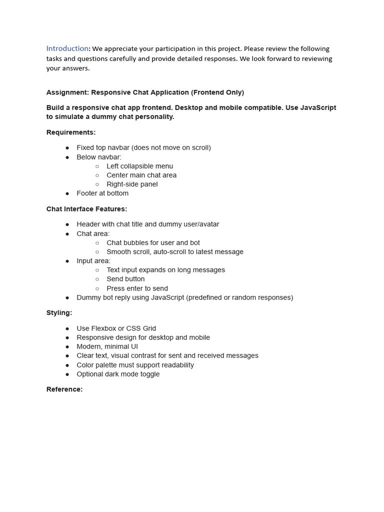 Frontend Assignment Intern | PDF