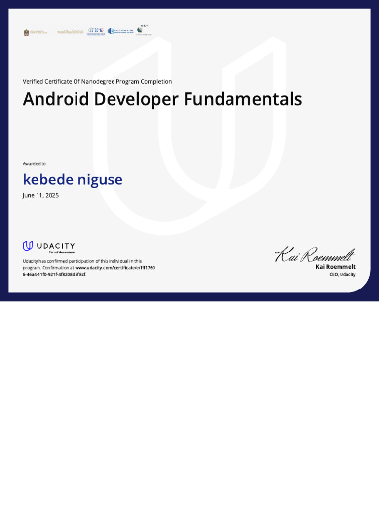 Andiroad Cerficate | PDF