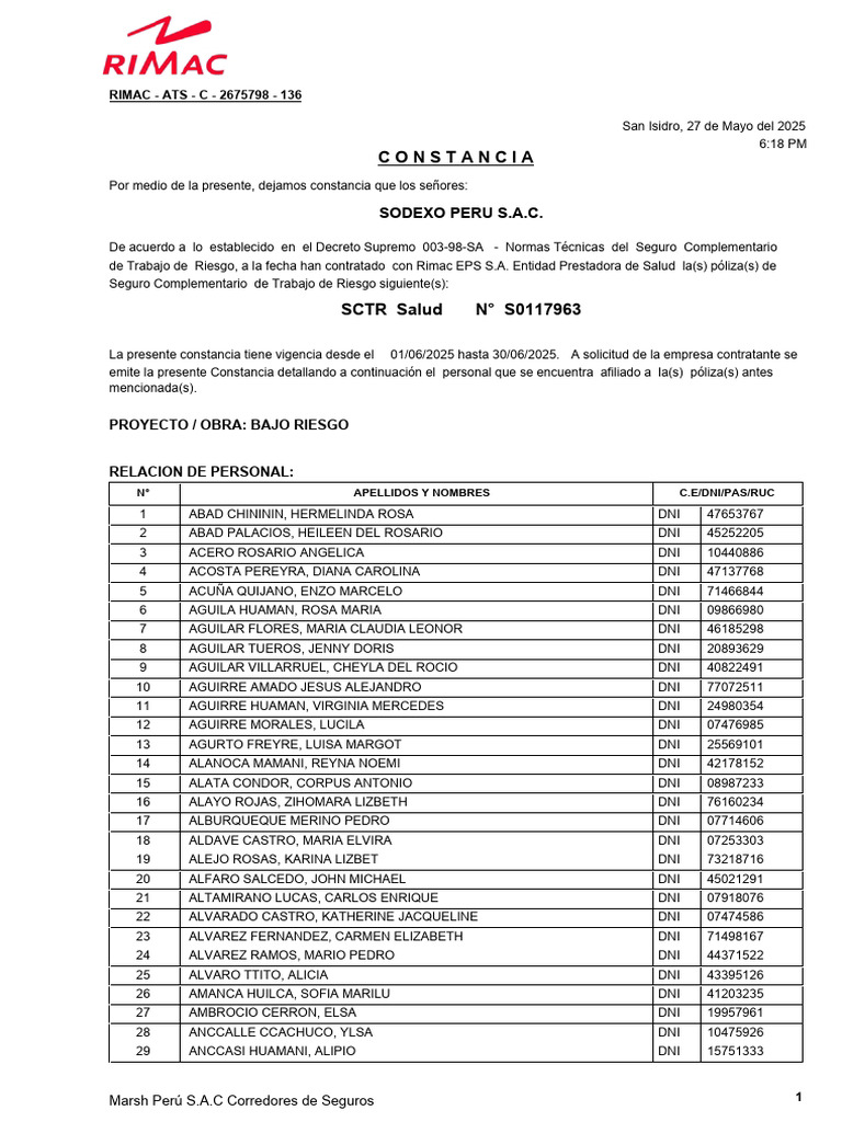 SCTR Salud Bbva FMJM Junio | PDF
