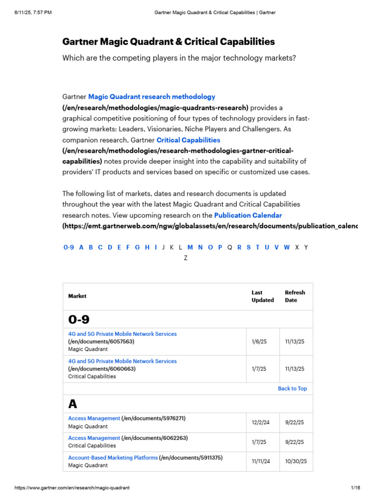 Gartner Magic Quadrant & Critical Capabilities - Gartner | PDF ...