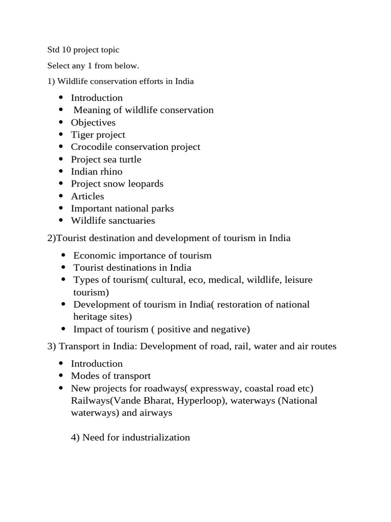 STD 10 Project Topic | PDF