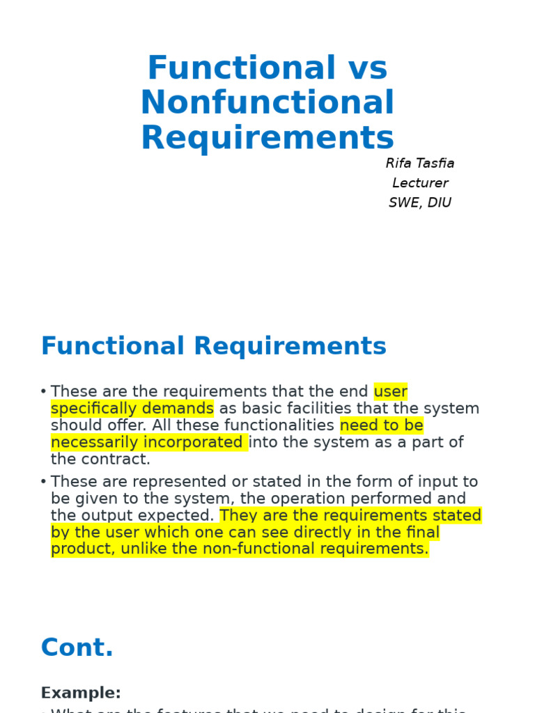 3_Functional vs Nonfunctional Requirements | PDF | Reliability ...