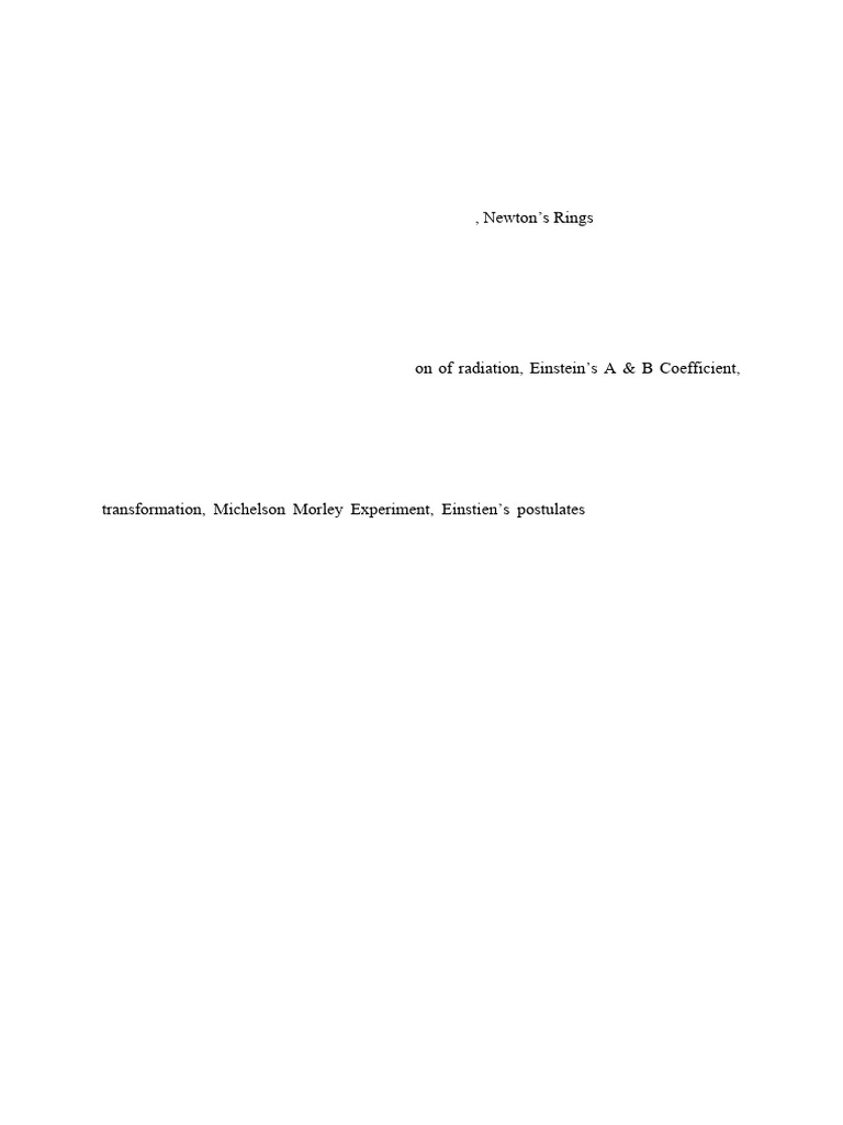 Syllabus TPH101201 Engineering Physics | PDF | Diffraction | Waves