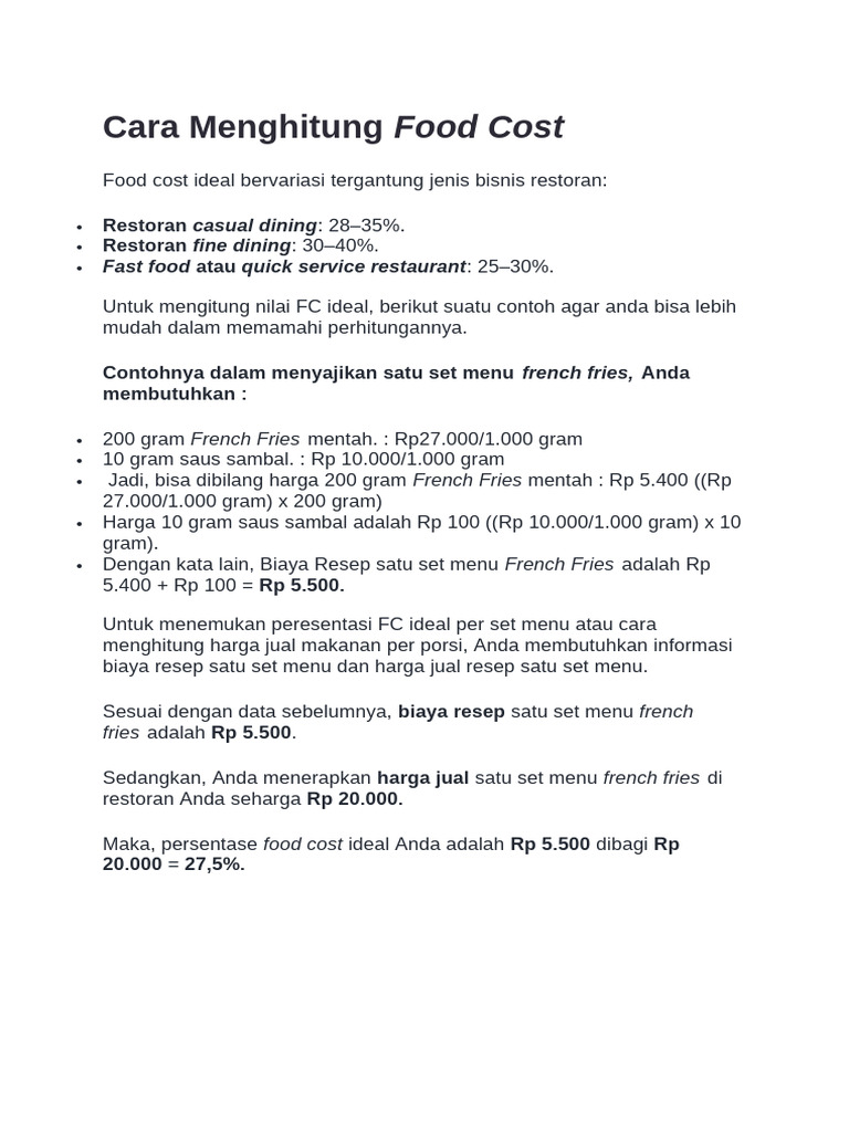 HPP Resto Citra Rasa Project | PDF