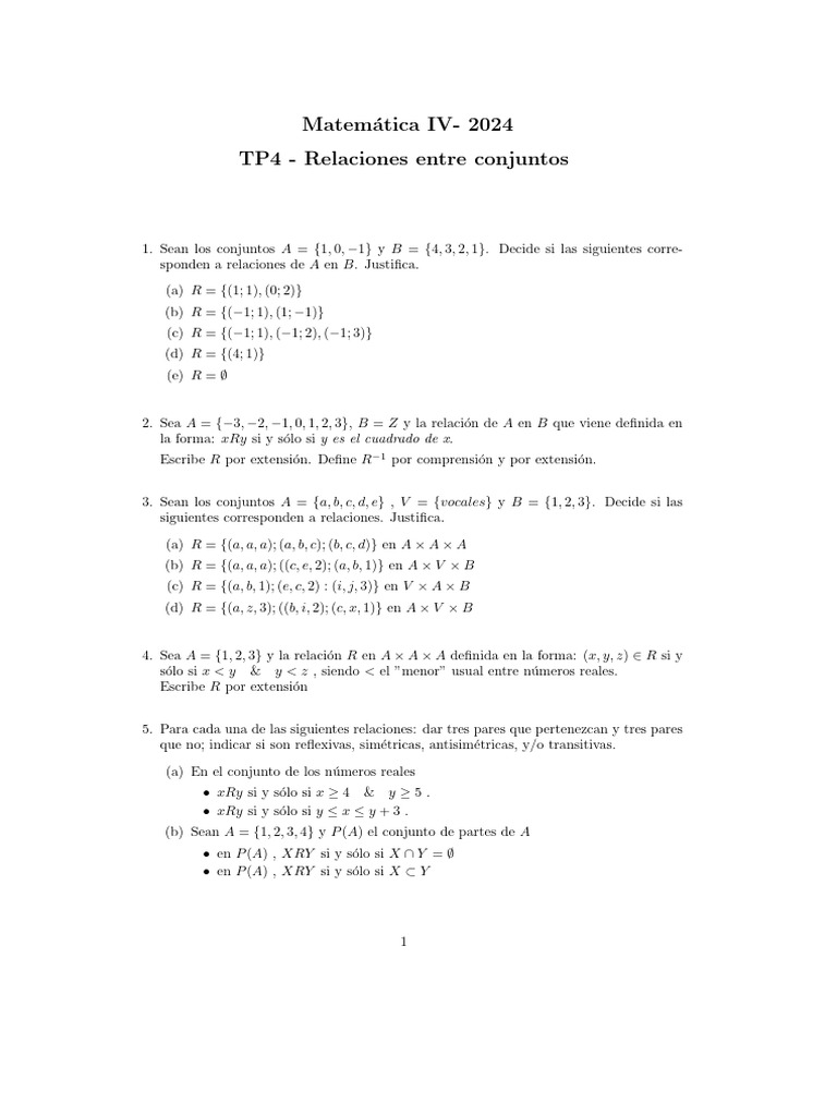 TP4 Relaciones 2024 | PDF | Matemáticas