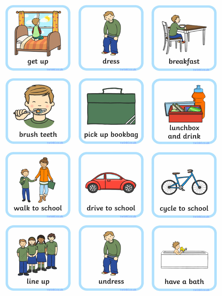 T C 7445 Daily Routine Visual Timetable For Boys Ver 3 | PDF