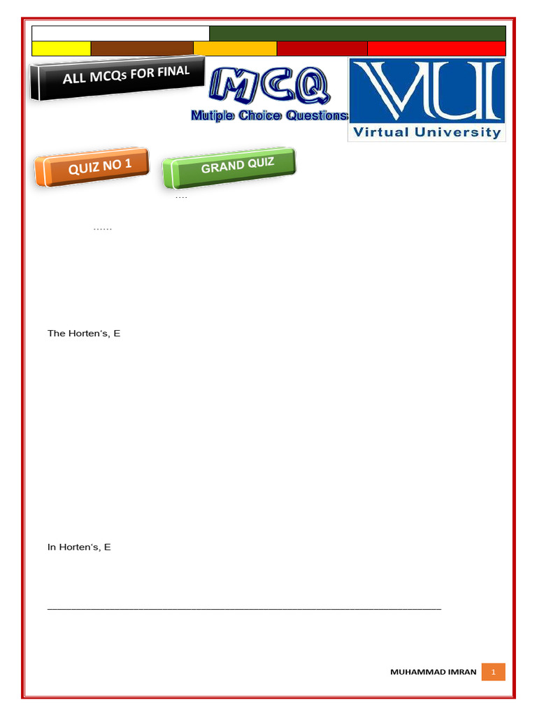 Edu430 Ict in Education Quiz No 1 Grand Quiz Quiz No 3 Quiz No 4 Final ...