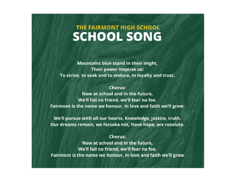 FHS School Song Lyrics | PDF
