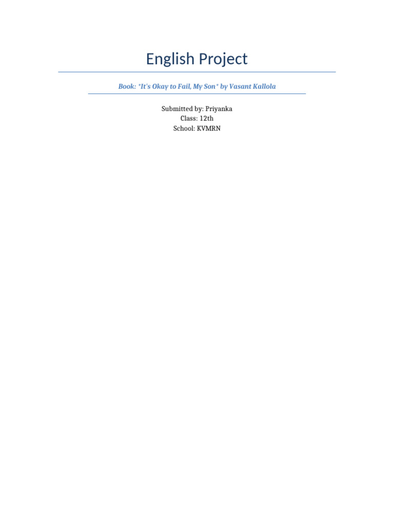 Its Okay To Fail Full Project With Index | PDF | Mental Health ...